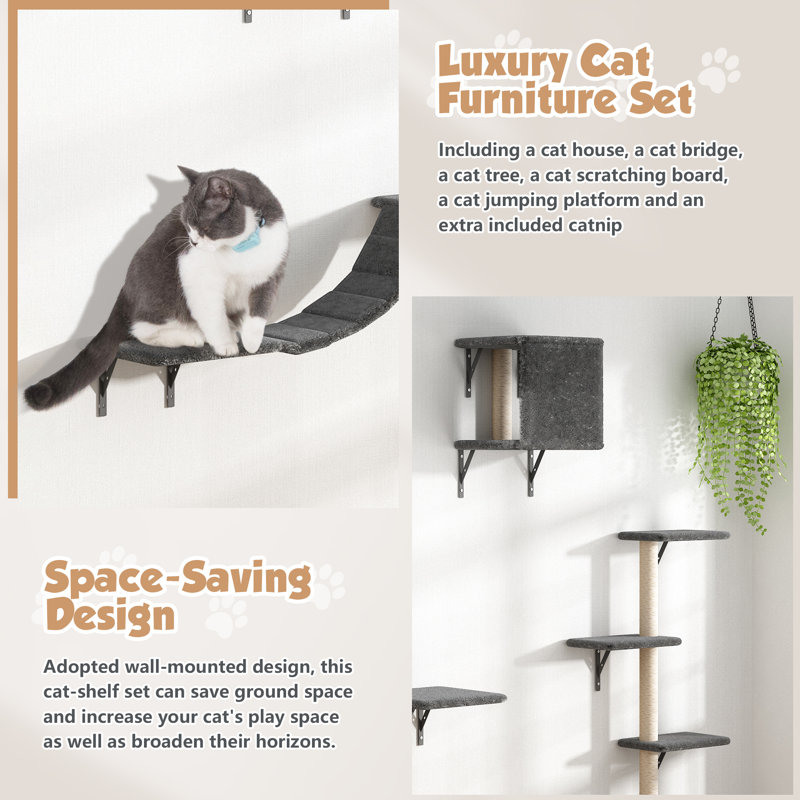 Tucker Murphy Pet™ Wall-mounted Cat Tree Shelves & Reviews | Wayfair